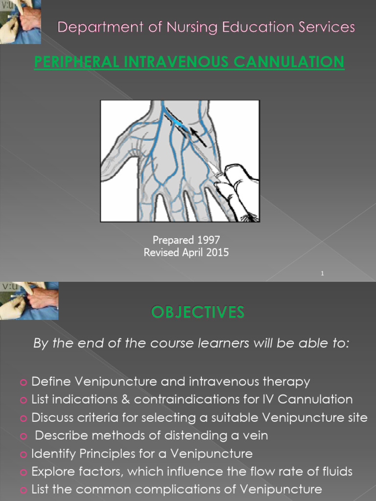 IV Cannulation 2015 | PDF | Intravenous Therapy | Osmosis
