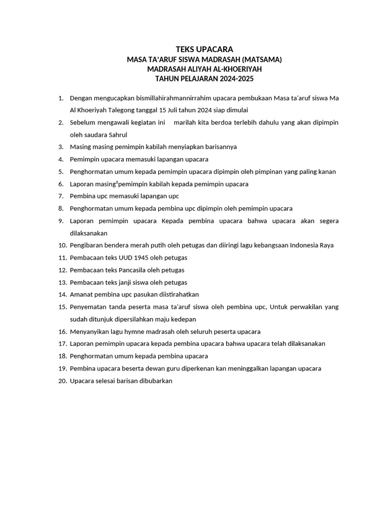 Teks Upacara Matsama | PDF