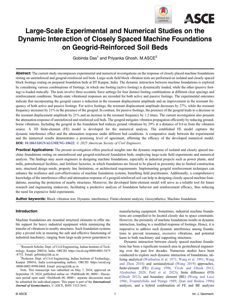 2025 Large-Scale Experimental and Numerical Studies On The Dynamic Interaction of Closely Spaced ...