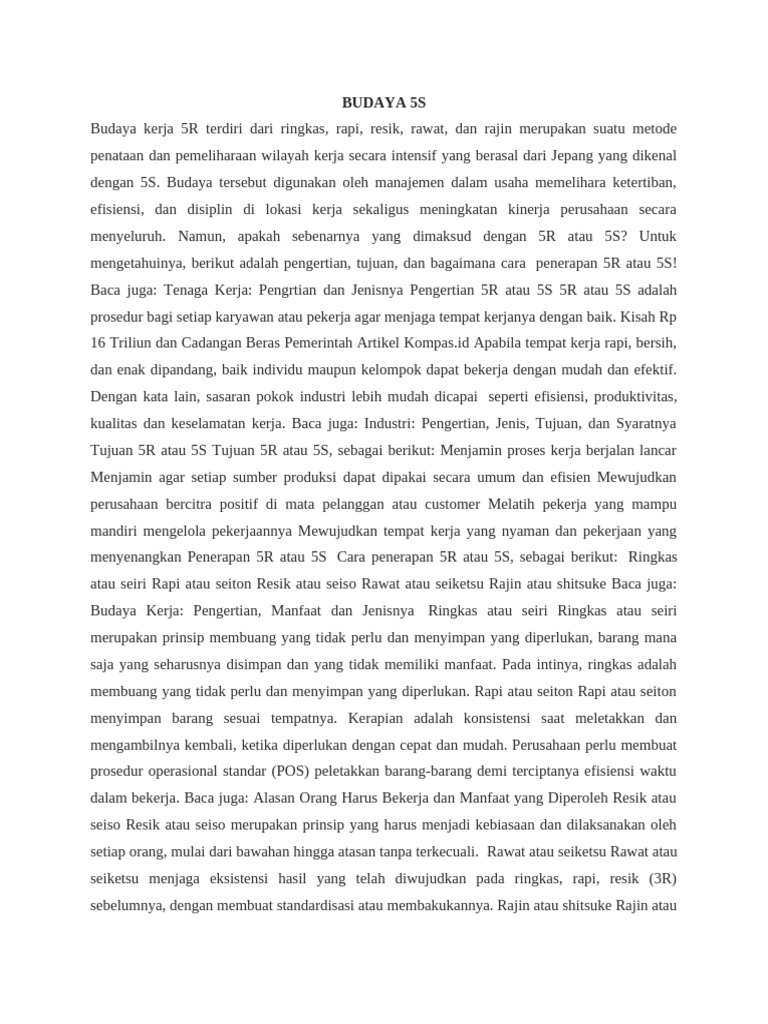 Budaya 5S | PDF