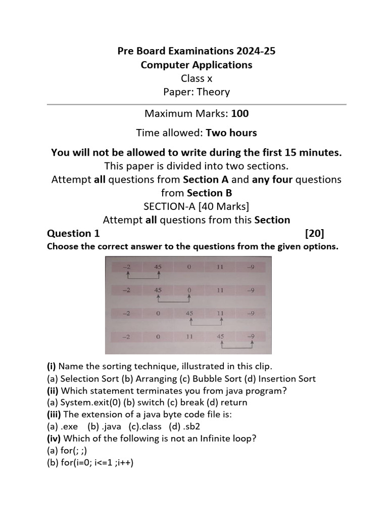Paper Class 10th 2024-25 | PDF | Control Flow | Software Engineering