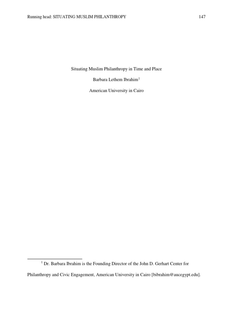 Situating Muslim Philanthropy in Time An | PDF