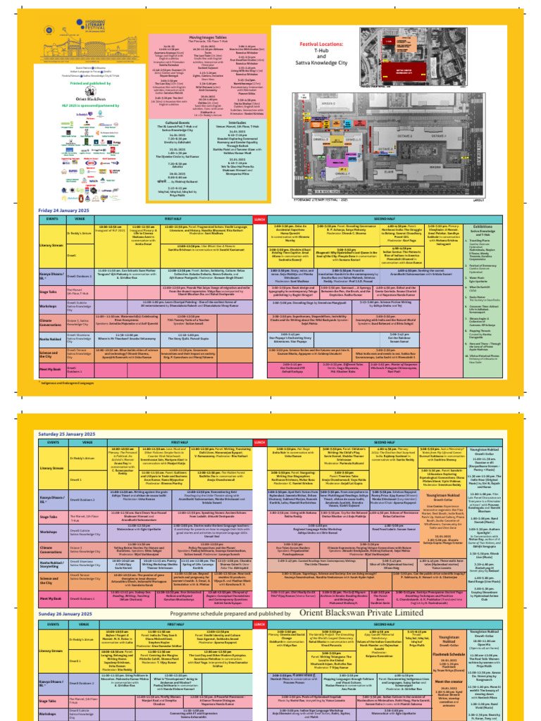 HLF Schedule Chart 2025 F Jan 22 New | PDF