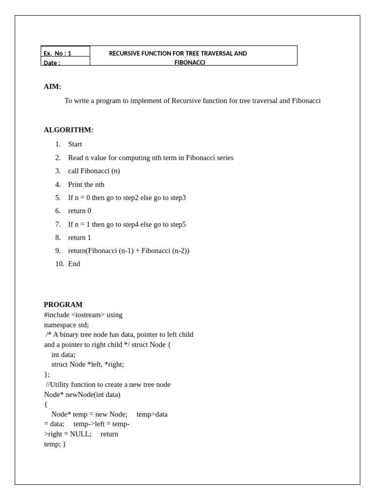 Recursive and Iterative Tree Traversal | PDF | Algorithms | Discrete Mathematics