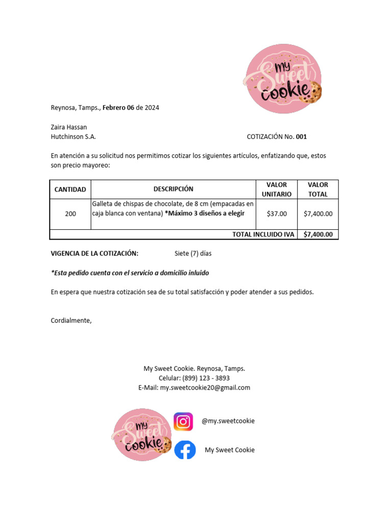 Cotizacion Ejemplo | PDF