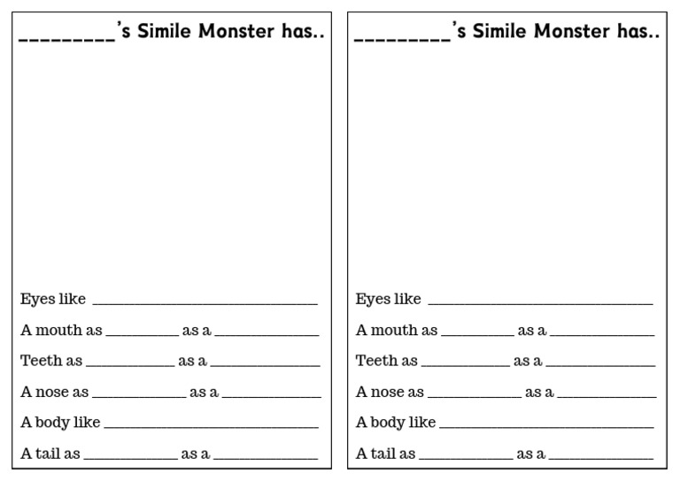 Simile Monsters | PDF