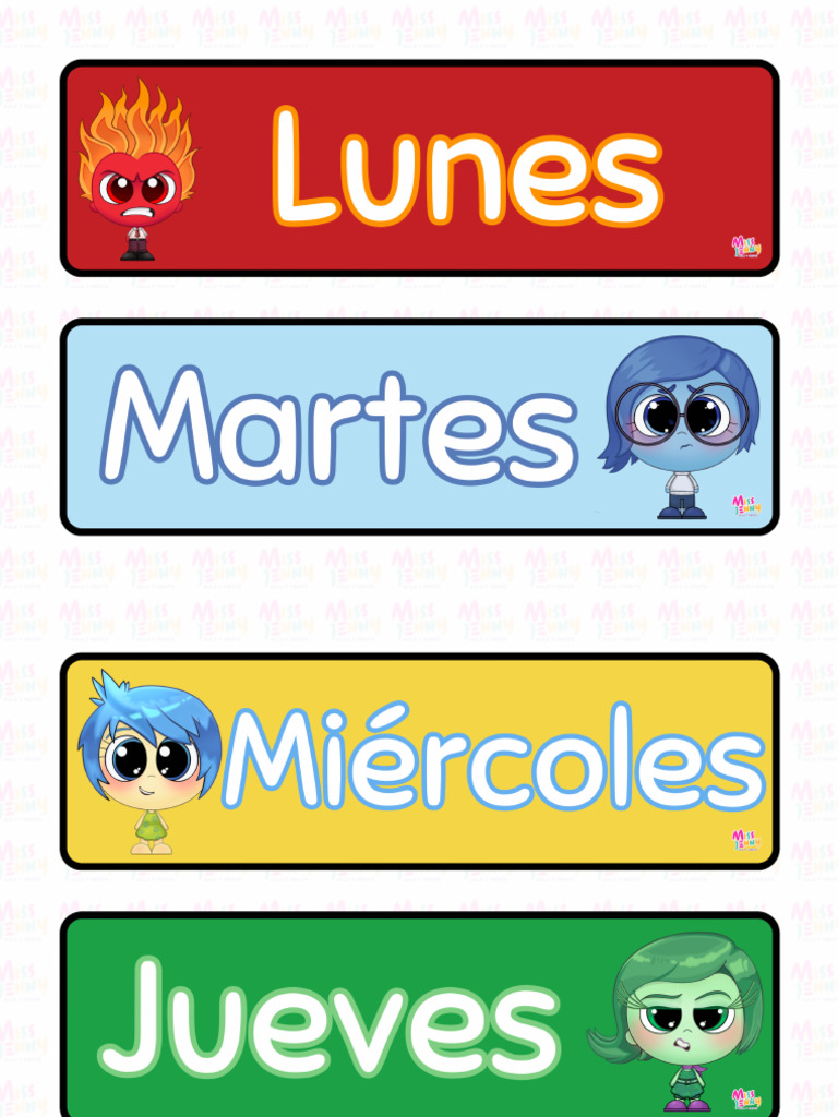 DÍAS Y MESES Intensamente Miss Jenny | PDF