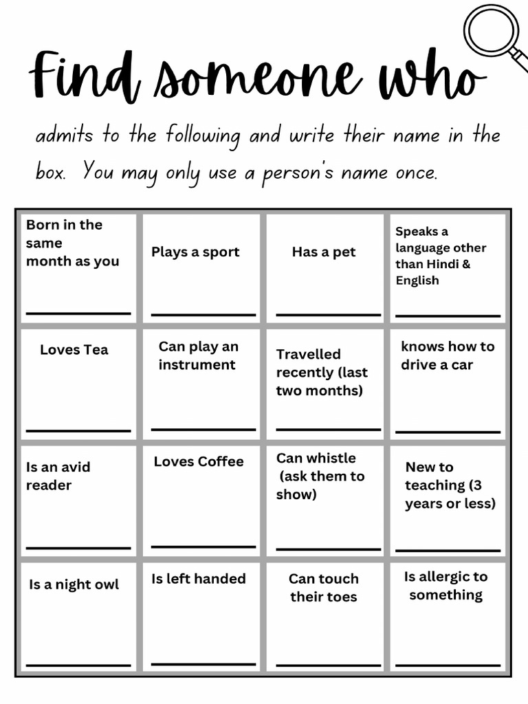 Find Someone Who | PDF