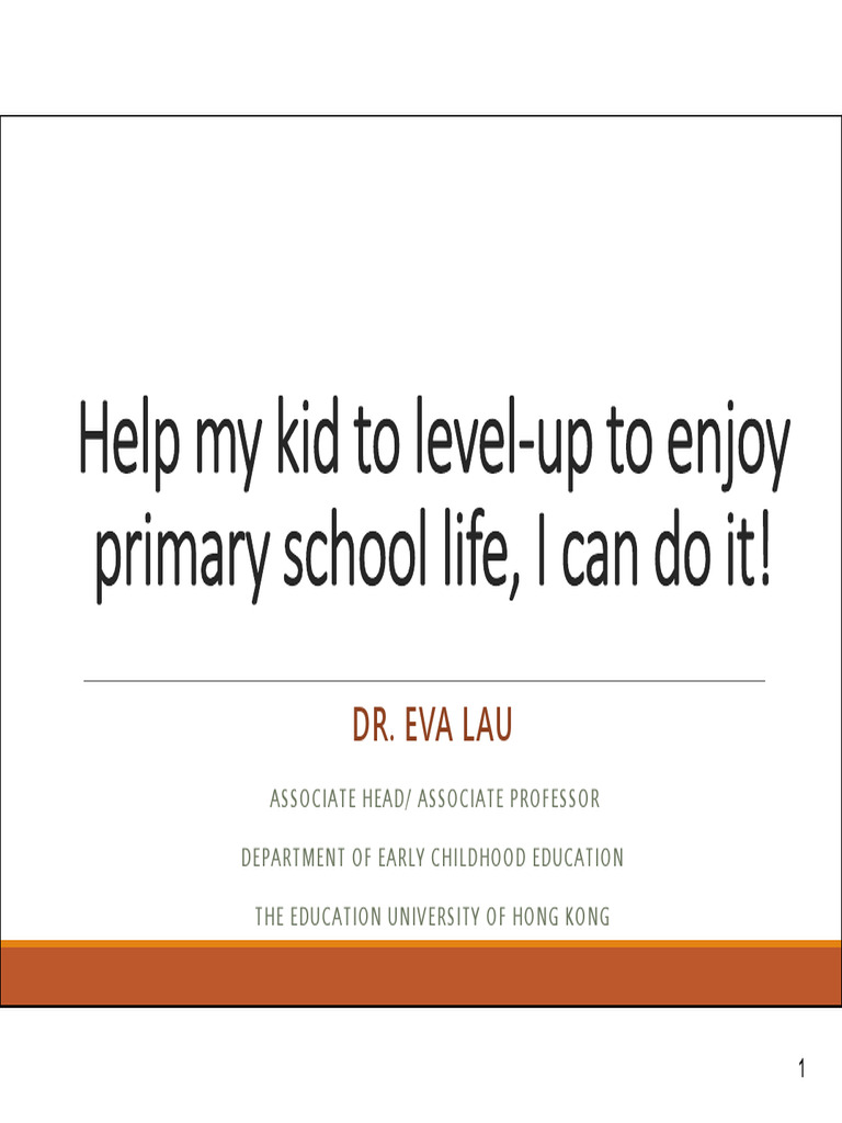 2033 - Help My Kid To Level-Up To Enjoy Primary School Life I Can Do It ...
