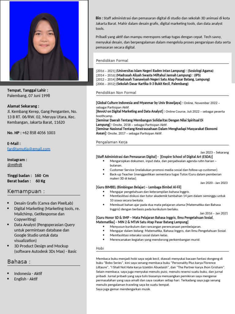 CV Mutia Fardita: Administrasi & Pemasaran | PDF