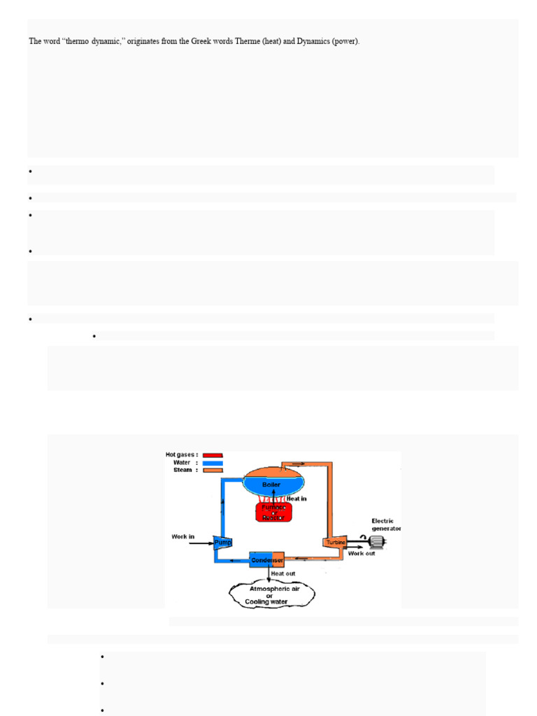 TD and Cycle Notes | PDF | Gases | Steam
