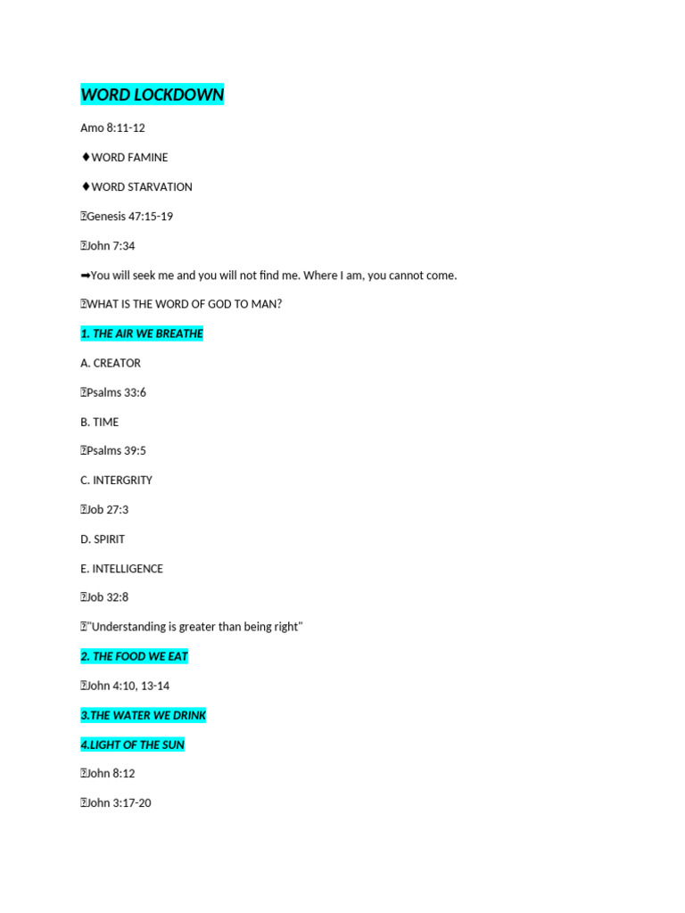 Word Lockdown | PDF
