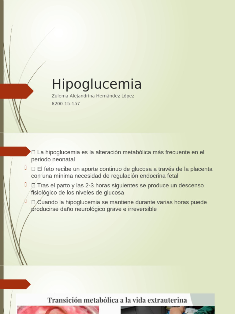 Hipoglucemia Neonatal: Causas y Manejo | PDF | Hipoglucemia ...