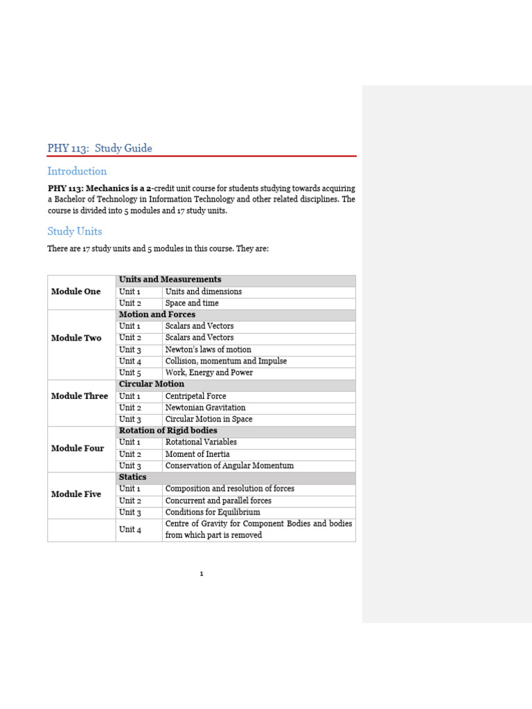 PHY113 Module 1-1 | PDF | Space | Time