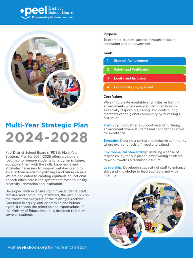 PDSB Multi-Year Strategic Plan 2024-2028 | PDF | Inclusion (Education ...