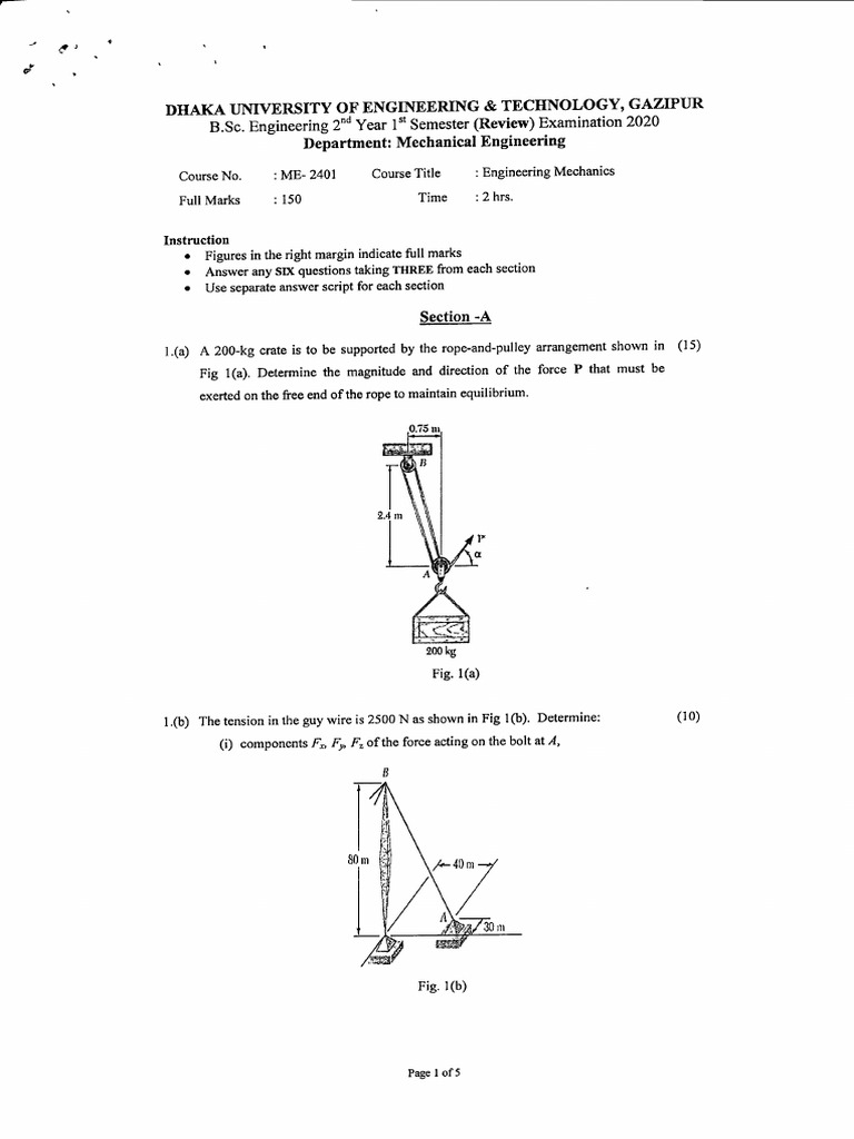 Mechanics Qbank 2 | PDF