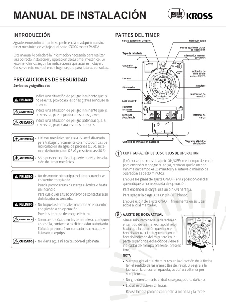 Mi Manual de Instalacion Timer Mecanico | PDF | Reloj | Cambiar