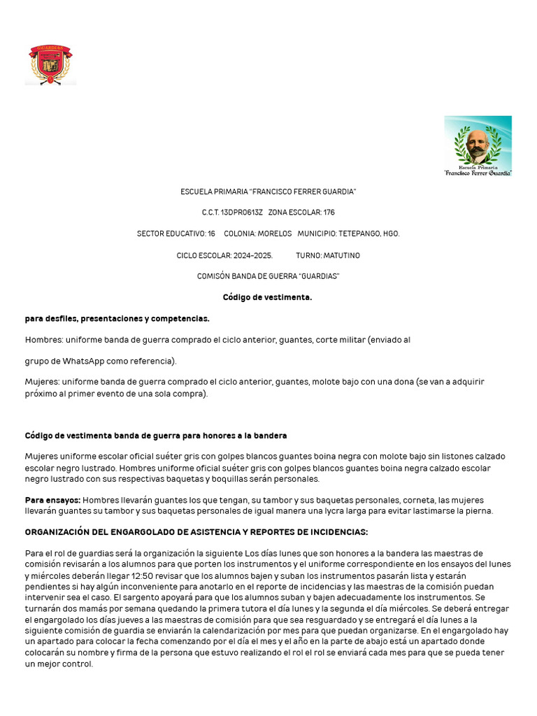 codigo de vestimenta banda de guerra.docx_20240925_163919_0000 | PDF