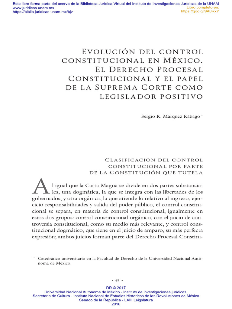 Control Constitucional en México: Evolución y Función | PDF ...