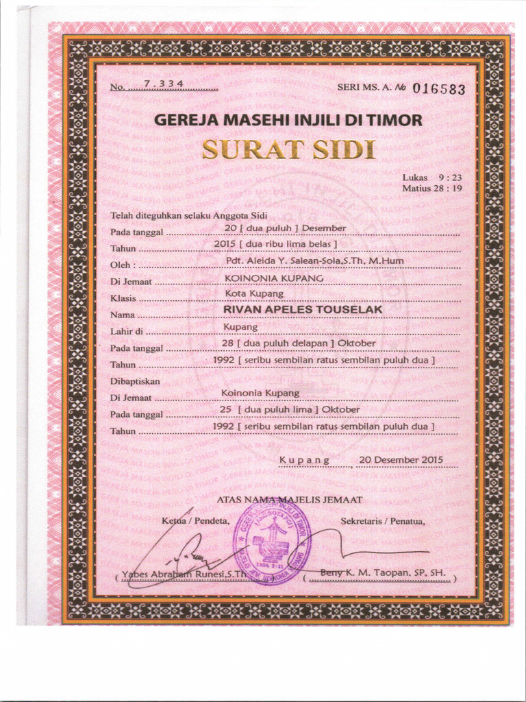 SURAT SIDI RIVAN APELES TOUSELAK | PDF