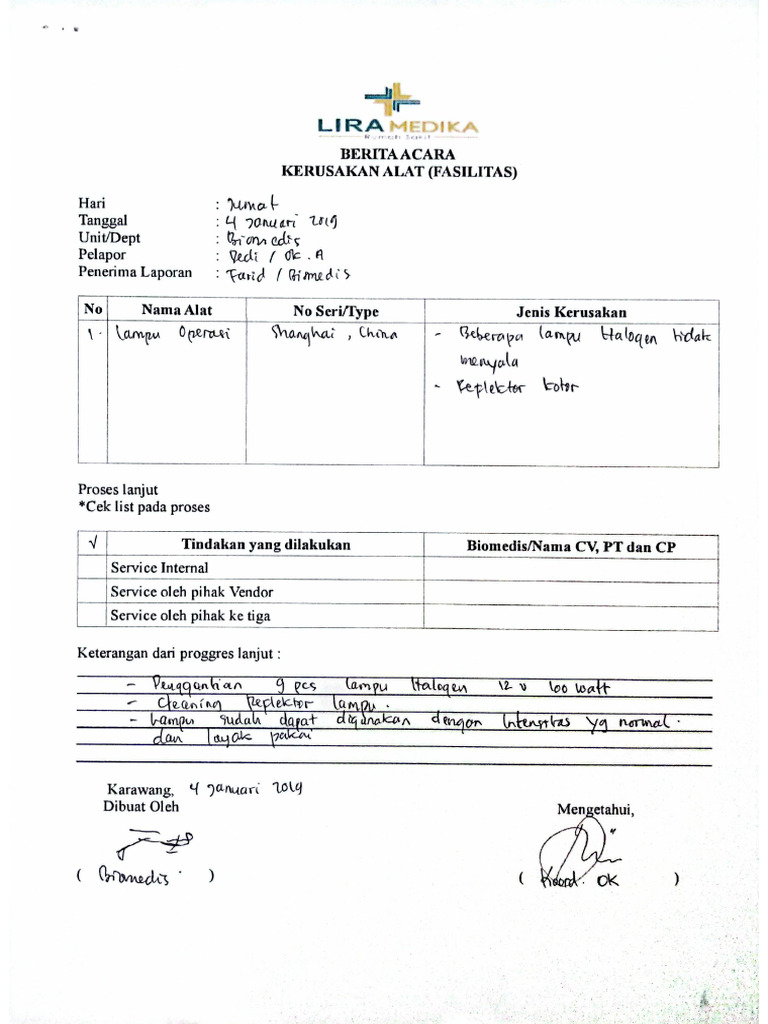 BAK Lampu Operasi | PDF