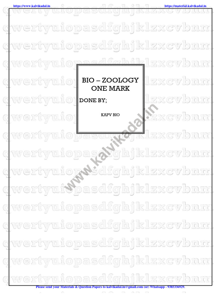 12th Zoology Book Back One Mark Question Bank EM | PDF | Operon ...