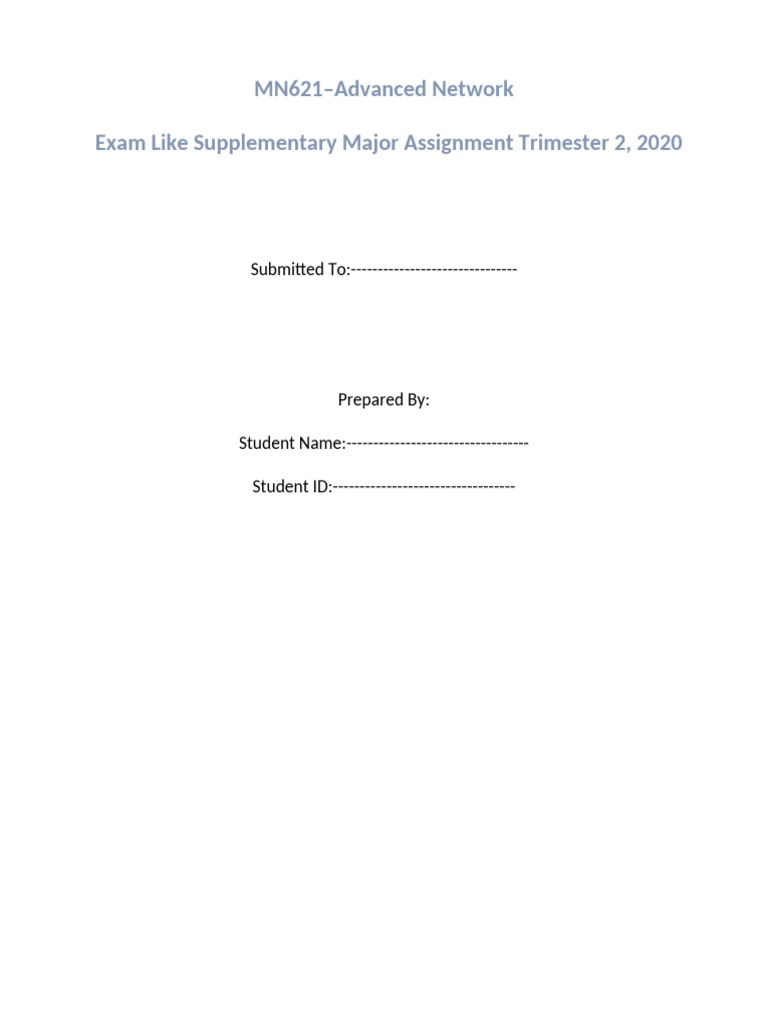 MN621 - Advanced Network Design - Sup-Def FA - T2, 2020 | PDF | Internet Protocol Suite ...