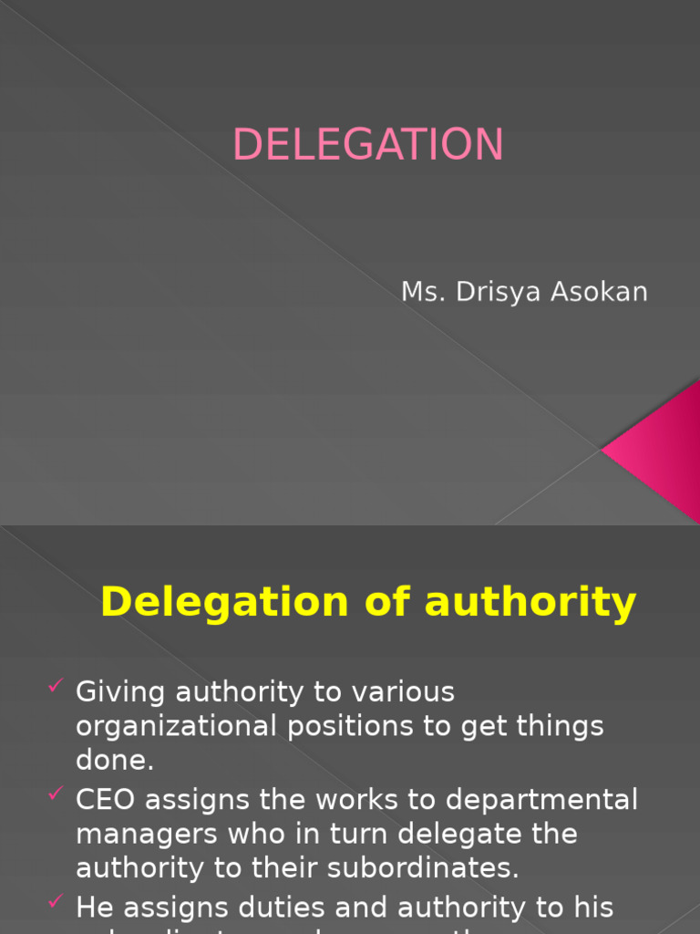 Delegation | PDF | Business