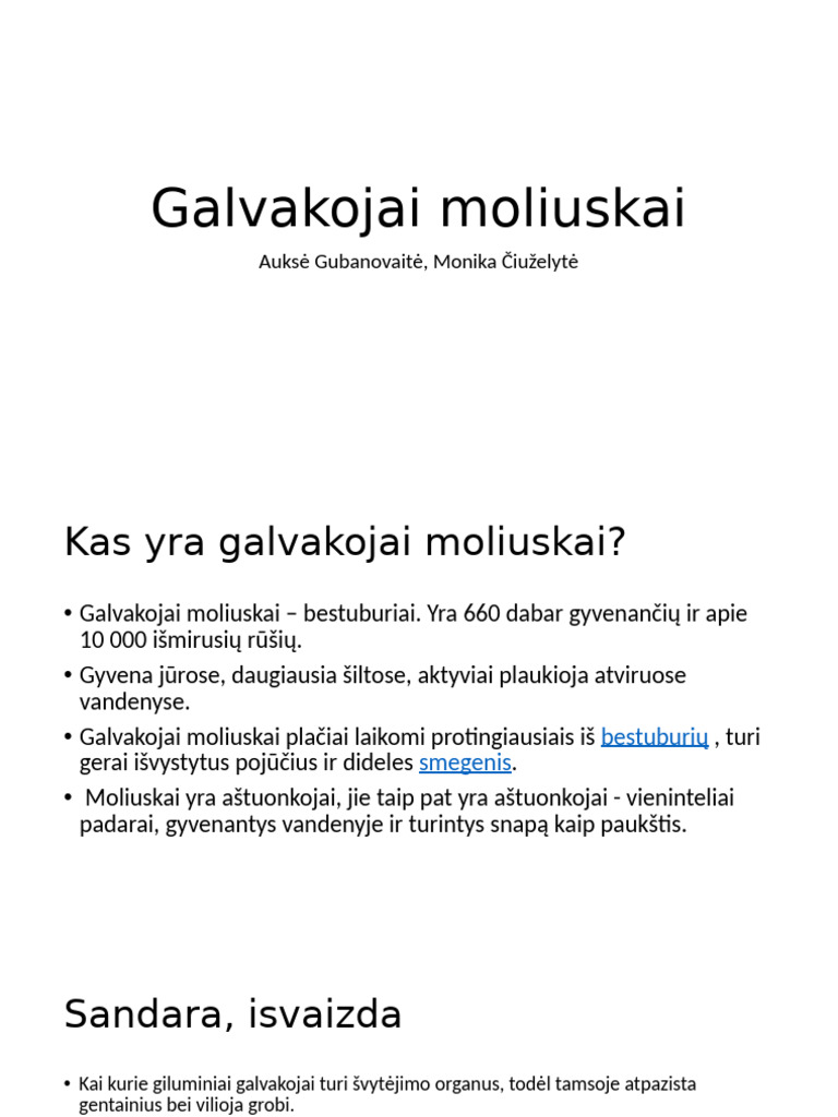 Galvakojai Moliuskai | PDF