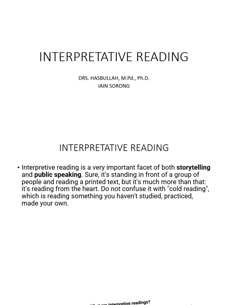 Interpretative Reading | PDF