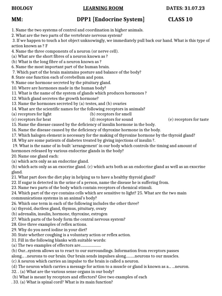 dpp1 Endocrine System | PDF | Endocrine System | Hormone