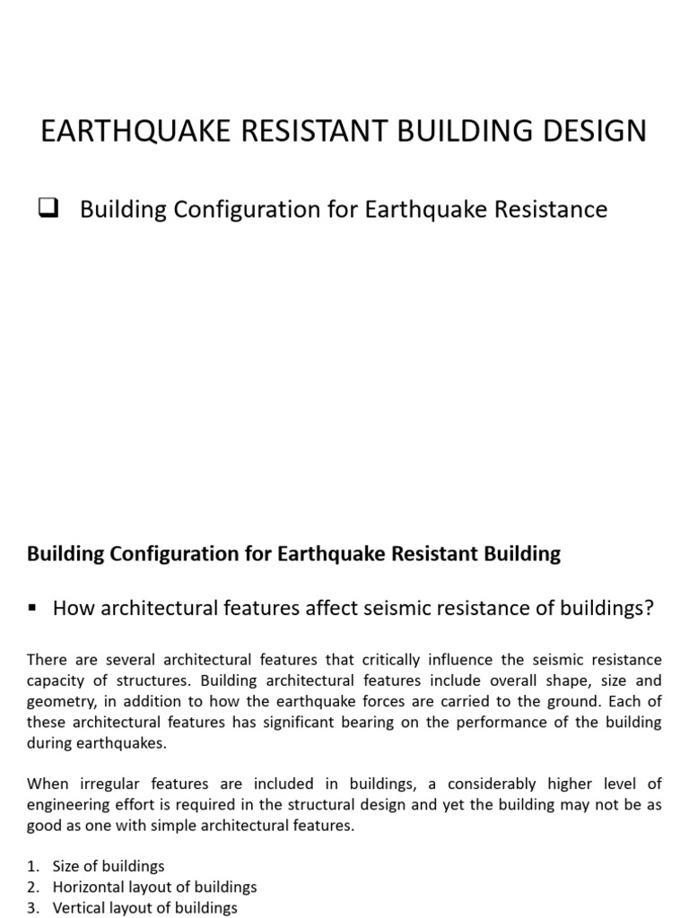 Earthquake Resistant Architecture - 2 | PDF | Earthquake Engineering ...