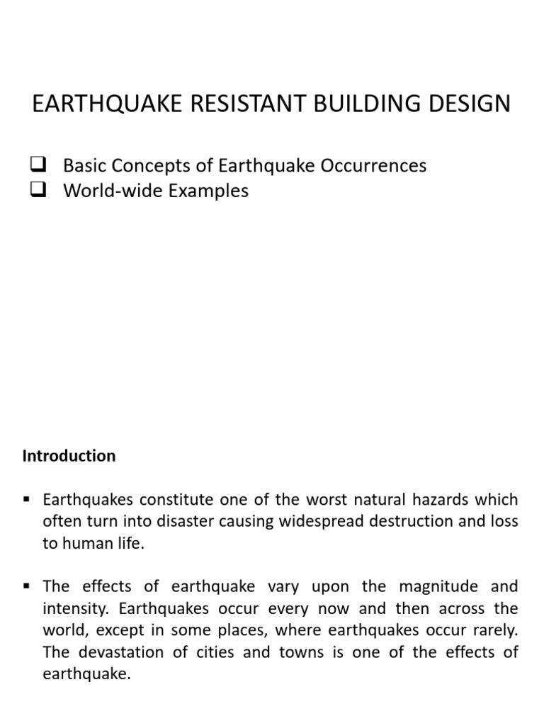 Earthquake Resistant Building Design Guide | PDF | Fault (Geology ...