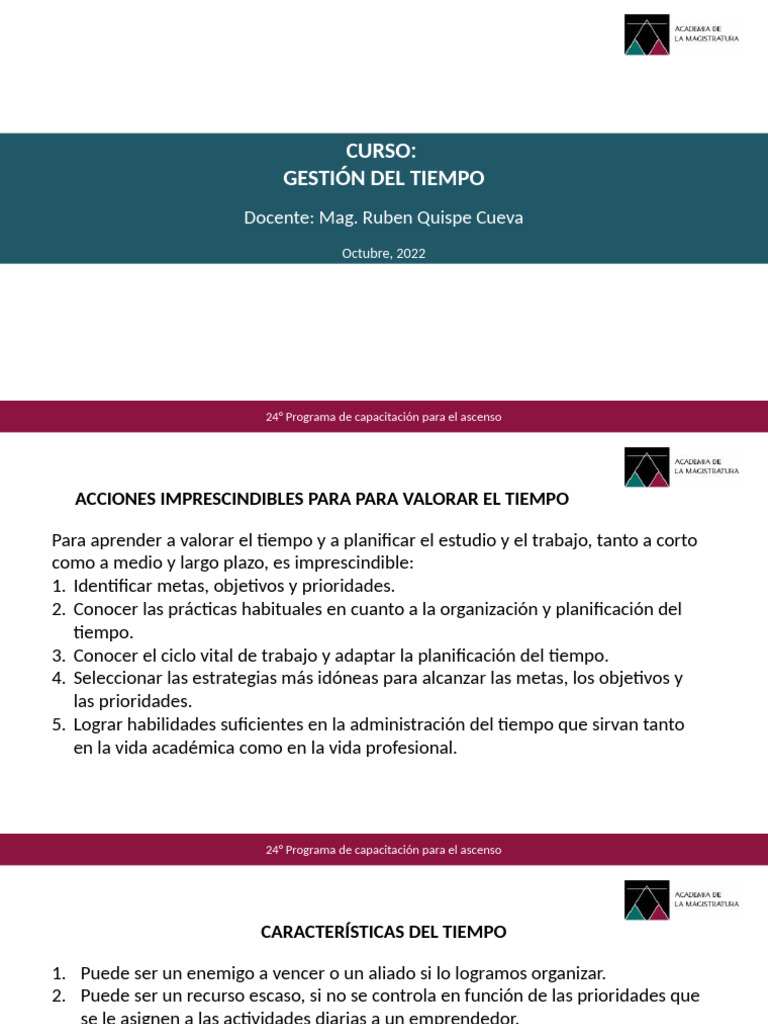 Gestion Del Tiempo | PDF | Gestión del tiempo | Habilidades profesionales