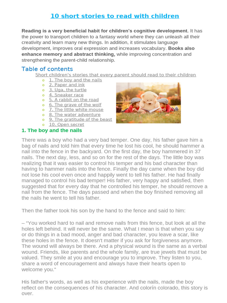 10 short stories to read with children | PDF
