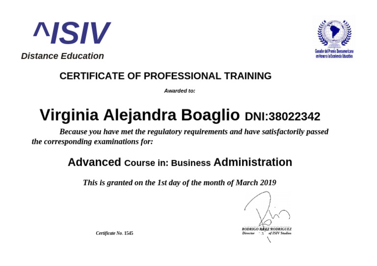 Business Administration Certificate | PDF