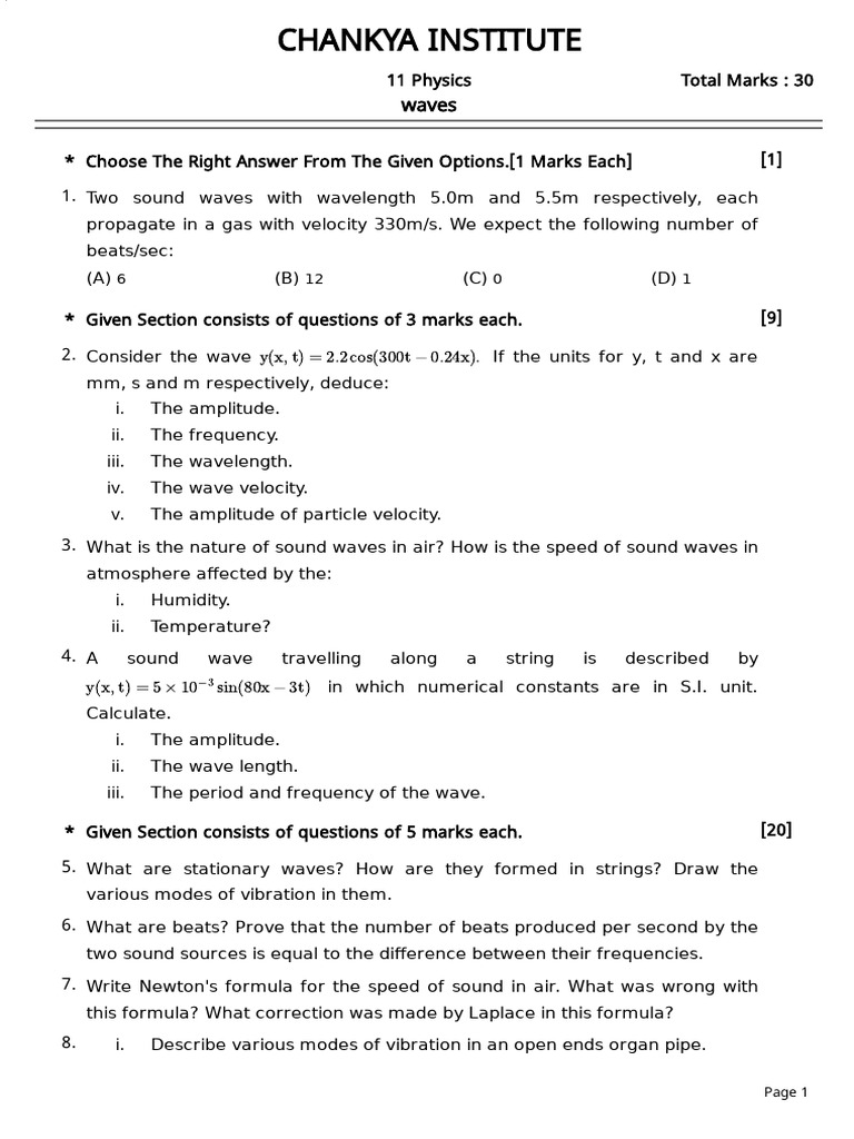 Waves Test | PDF | Waves | Sound