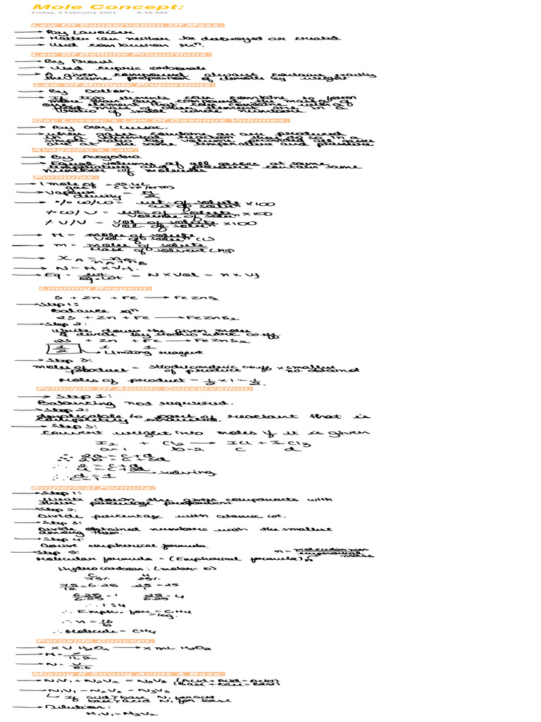 Key Chemistry Laws and Concepts | PDF