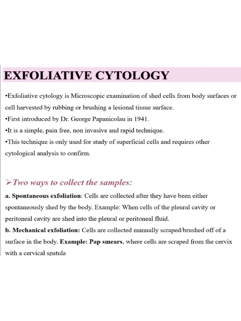 Exfoliative Cytology | PDF