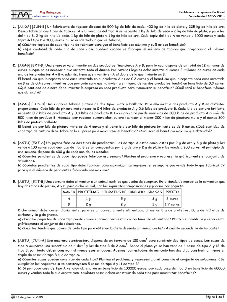 Matematicas Ejer.1 | PDF | Chocolate | Euro