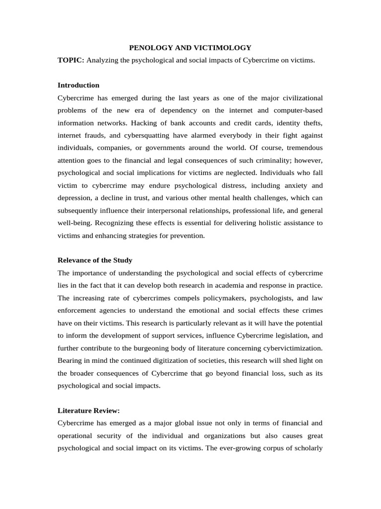 Penology & Victimology Draft | PDF | Cybercrime | Cyberbullying