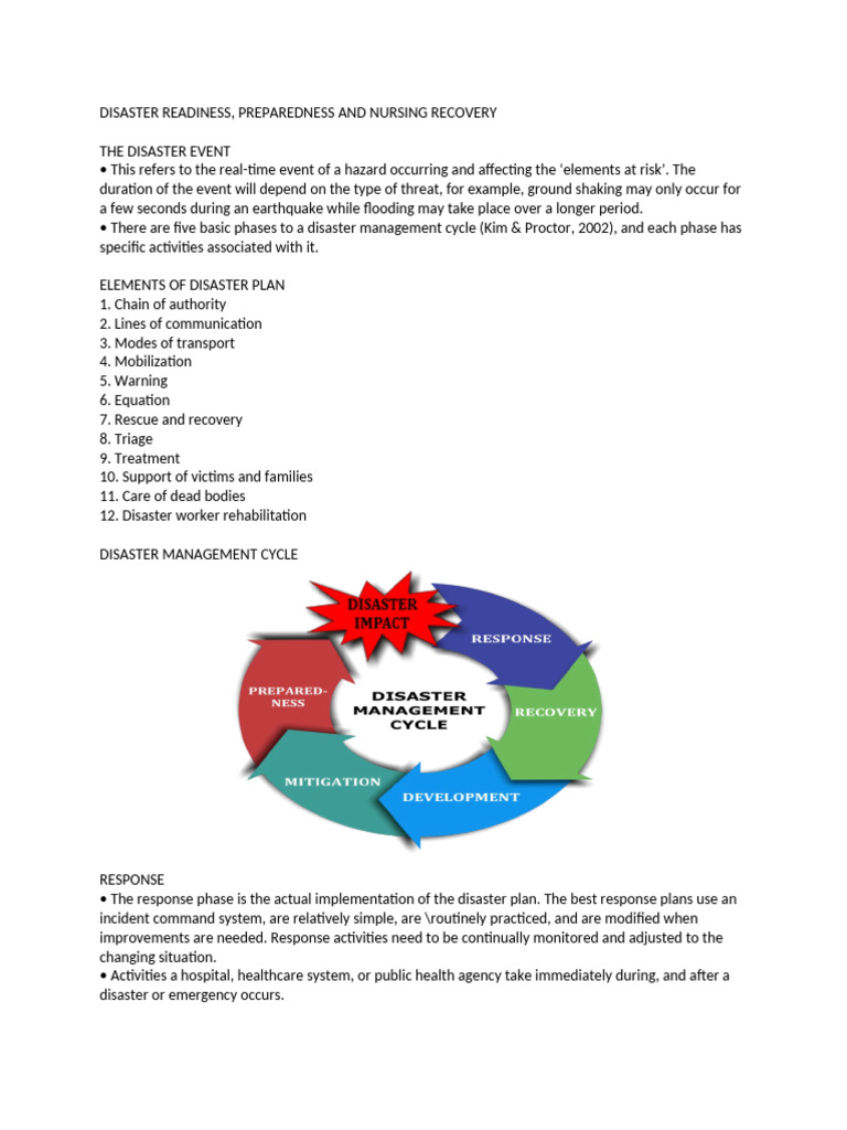 DISASTER-READINESS-PREPAREDNESS-AND-NURSING-RECOVERY | PDF | Emergency ...