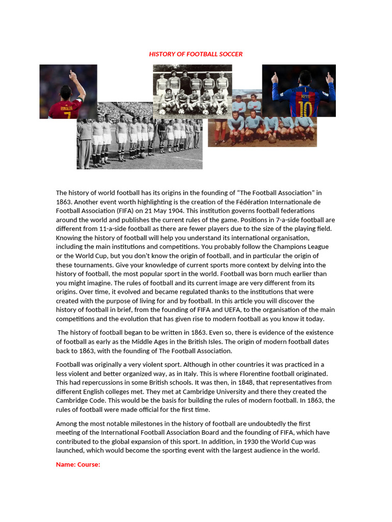 Origins and Evolution of Football | PDF | Association Football | Fifa