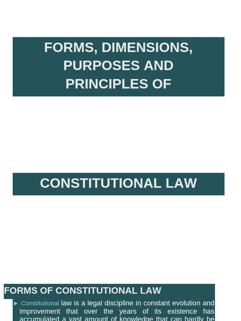 Forms and Principles of Constitutional Law | PDF