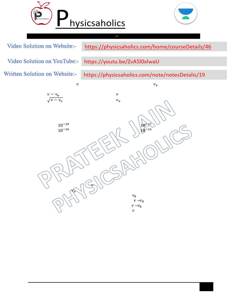 DPP-3 Modern Physics - PEE - Photoelectric Effect Experiment | PDF | Photoelectric Effect ...