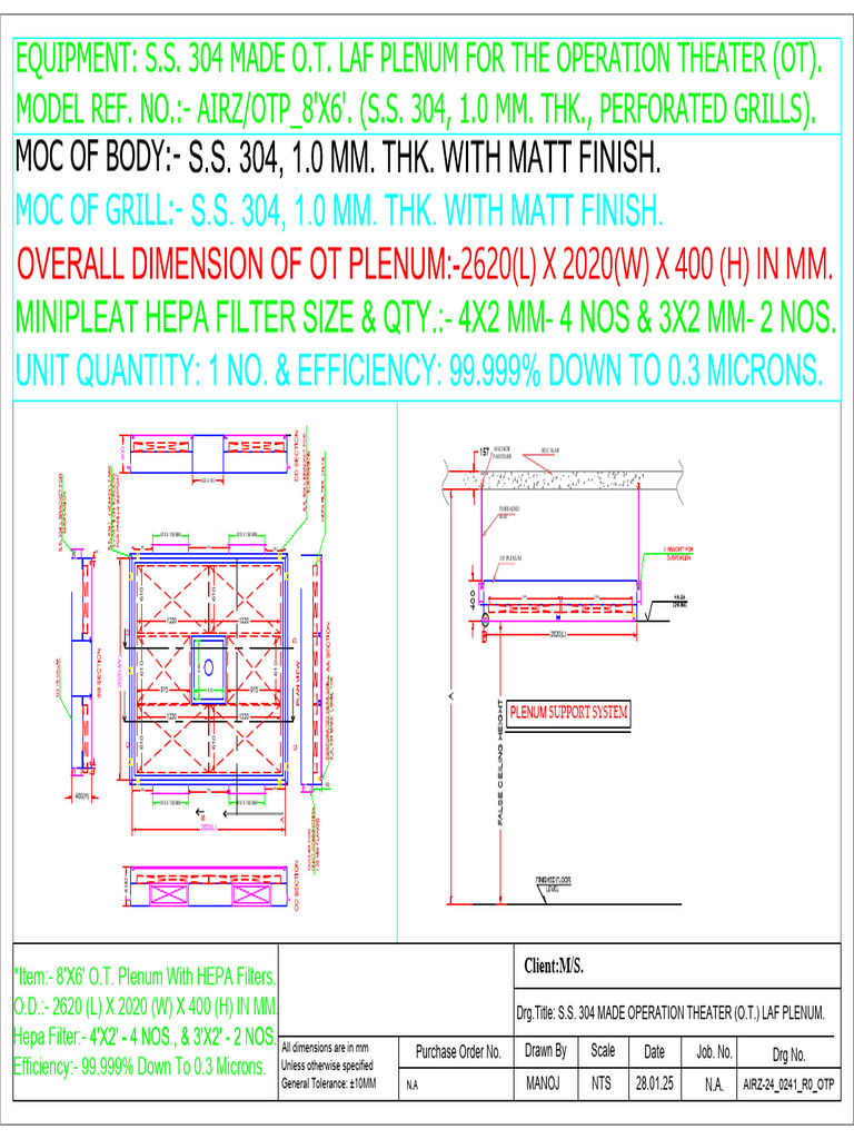O.T. LAF Plenum Specifications and Details | PDF