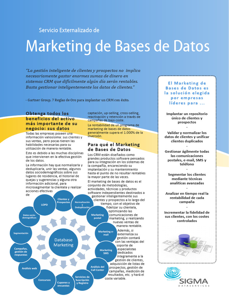 Marketing de Bases de Datos Externalizado | PDF | Marketing | Gestión ...