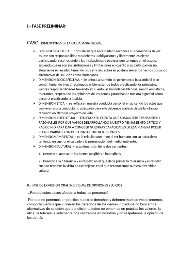 Dimensiones de La Ciudadania Global | PDF | Tolerancia | Moralidad