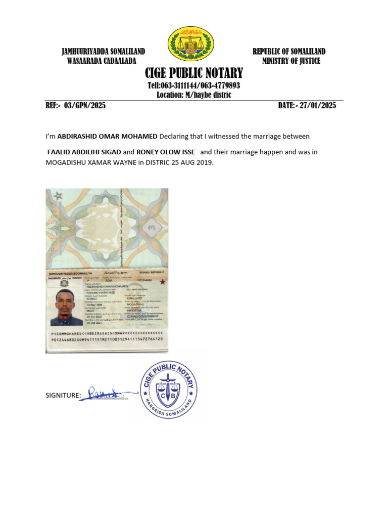 Faadumo With Sign | PDF