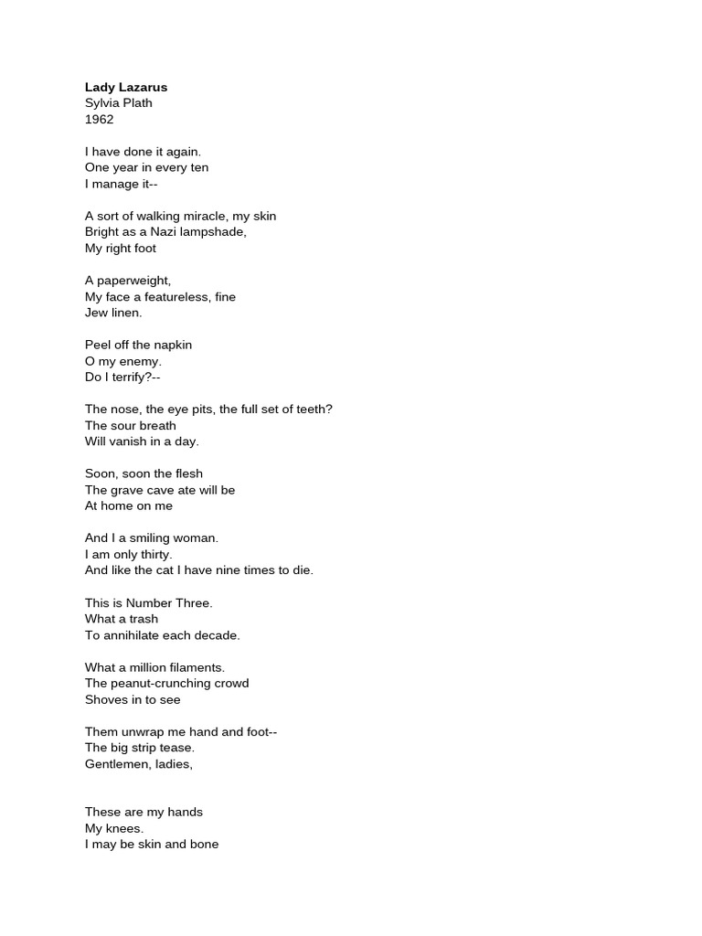 Lady Lazarus | PDF